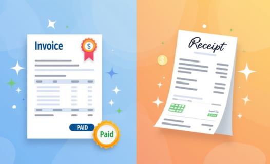Major difference between invoices and receipts
